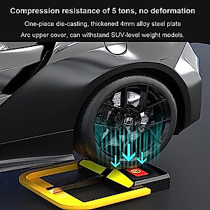 Parking Barrier Post Safety Bollard Remote Control Parking Lock, Automatic Barrier Alarmed Carport Tool Electric Parking Barrier, Mini Security Post for Driveways Carports, Parking Space Lock Folding