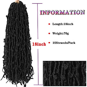 Butterfly Locs Crochet Hair 18 Inch Pre Looped Distressed Braids Soft Messy Crochet Soft Locs Crochet Hair Faux Locs Crochet Hair Extensions 6Packs (18 Inch (Pack of 6), 1B)