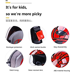Kids Cool Helmet 4-12 Years Old Boys Girls Motorcycle Half Helmet Retro Go-Kart Jet-Helmet Scooter Cruiser Moped for Youth Personality Children's Helmet Applicable to Summer DOT Approved-A||46-56CM