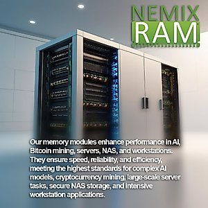 NEMIX RAM 128GB (4X32GB) DDR4 2133MHZ PC4-17000 2Rx4 1.2V 288-PIN ECC RDIMM Registered Server Memory KIT