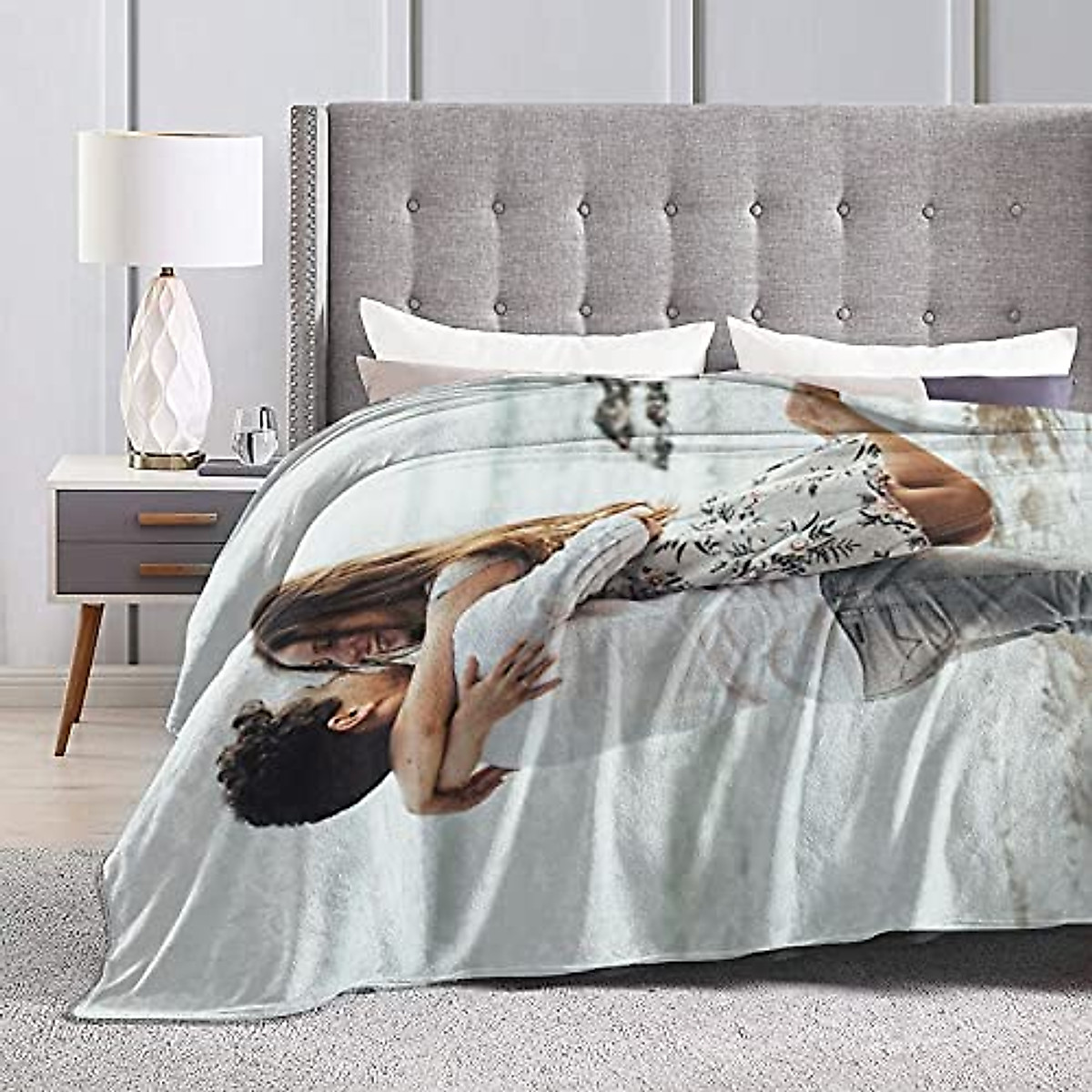 Custom Blanket with Words Picture Collage Customized Blankets, Birthday Souvenir Gifts Personalized Throw Blanket for Father, Mom, Kids, Dogs, Friends or Lover, 1 Photo Collage, 50" x 40"