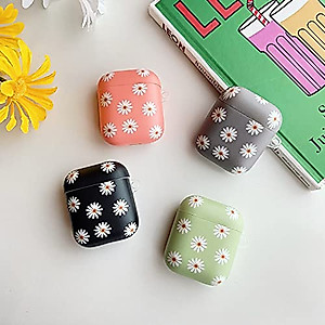ZTOFERA Compatible with Apple Airpods 2 & 1 Case, Anti-Scratch Cute Daisy Pattern Protective Case Lightweight Shockproof TPU Bumper Cover for Airpods - Green