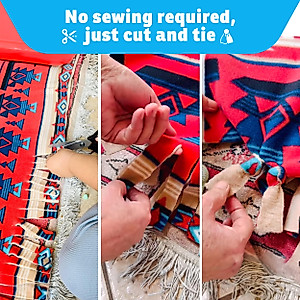 YourFleece No-Sew Throw Fleece Fabric DIY Blanket Making Kit, Make Your Own, Anti-Pill, Christian Crosses, 50x60 Inches