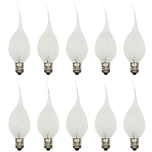 Creative Hobbies Silicone LED Night Light Bulbs, C7 Replacement Light Bulbs – 0.7W Equivalent to 4W 5W 6W 7W Incandescent, White Warm 2700K, Christmas String Lights, Electric Window Candles | 10 Pack