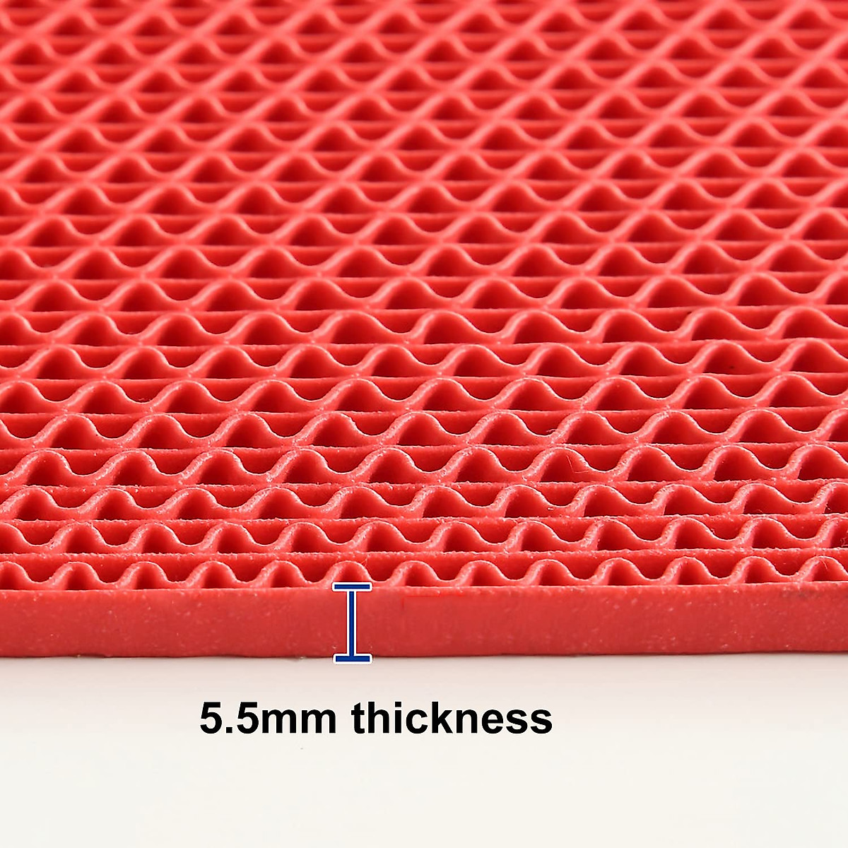 MYOYAY 3' x 16.4' Non-Slip PVC Drainage Floor Mat Commercial Wet Area Floor Mats for Outdoor Indoor Restaurant Kitchen Bar Swimming Pool Splash Matting Water Drain Flooring Mat, Red