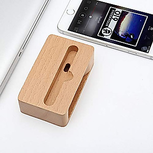 UnnFiko Wooden Sound Amplifier Stand Holder for iPhone, Natural Loudspeaker Mini Megaphone Cell Phone Stand (Square)