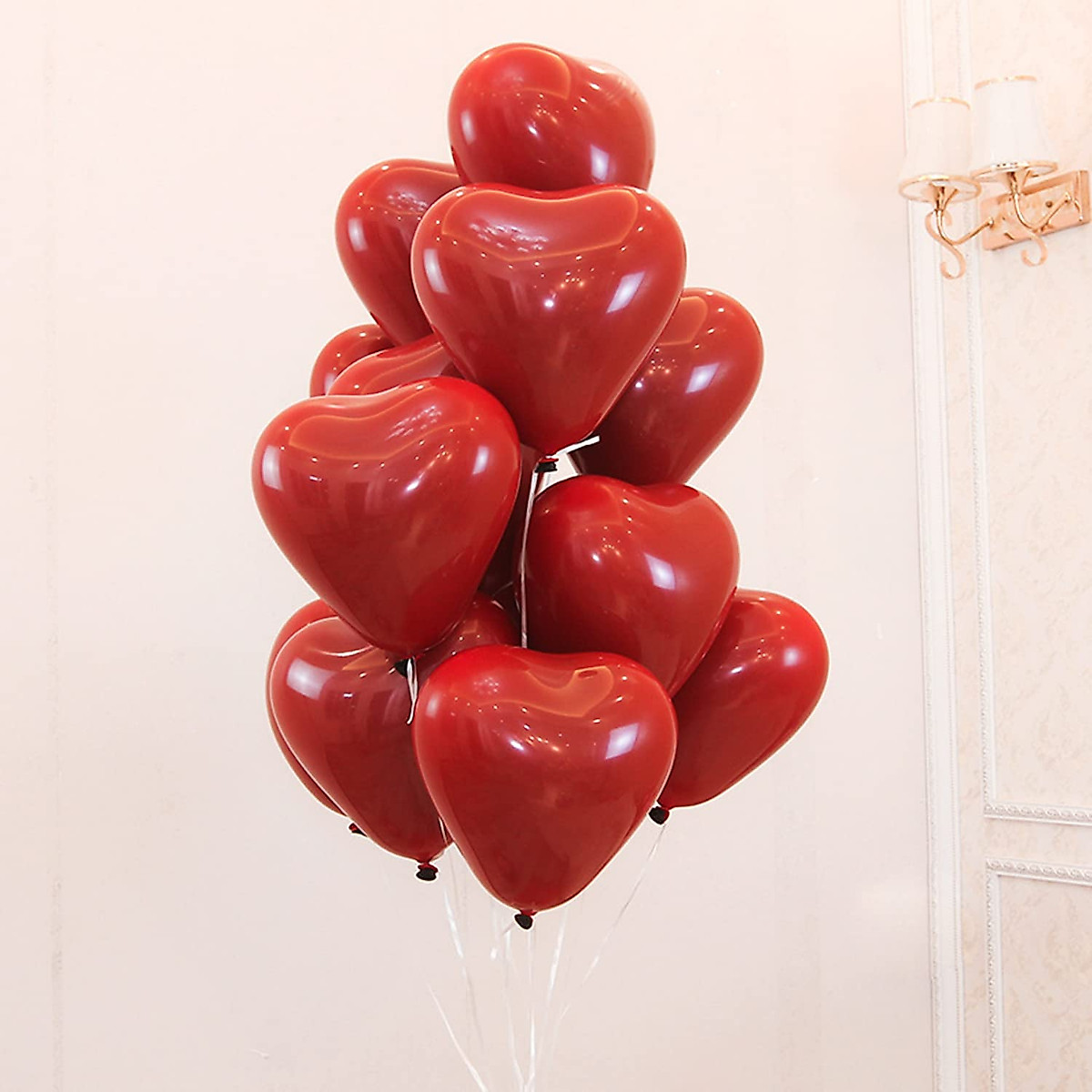 Dzrige 10 Inch Valentine's Day Heart Balloons,Love Heart Balloons Red Heart Shaped Latex Balloons for Valentines Day Wedding Engagement Birthday Party Decoration (20Pcs)