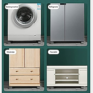 NW 1776 Two Movable/Adjustable Washing Machine Bases, Washing Machine Stand With Brake, Refrigerator Base Mobile Cart,Suitable for Refrigerator Base, Dryer Base, Washing Machine Base, White