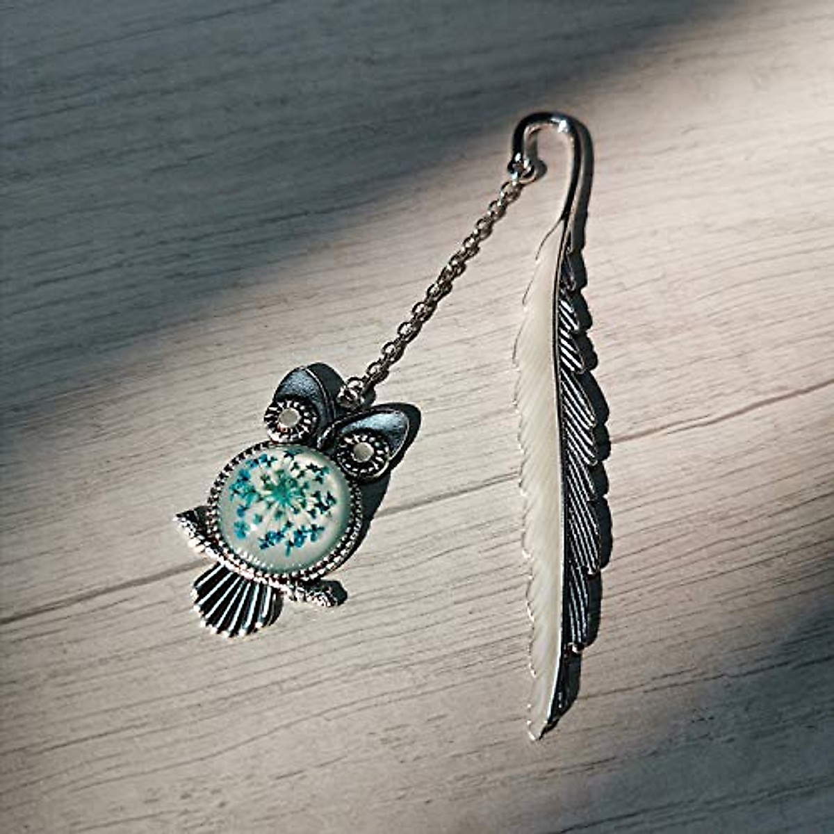 Gzrlyf Owl Bookmark Glow in The Dark Bookmark Luminous Book Markers Metal Book Lover Gifts (Luminous Bookmark)