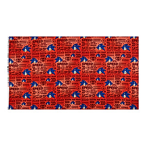 Kaufman Sonic The Hedgehog Sonic Heads Red, Fabric by the Yard