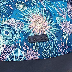 Sakroots Foldover Crossbody Bag in Eco-Twill with Adjustable Strap, Royal Blue Seascape