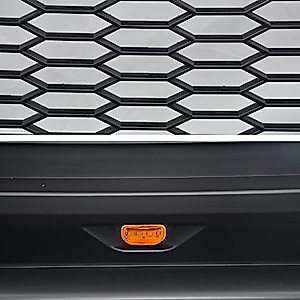 Giveme5 Grill for (2020- 2022) F250 Grill Front Black Grill Aftermarket Grille Replacement Super Duty Accessories Grille Custom Mesh Cover Parrilla with Amber Lights Letters Insert Part