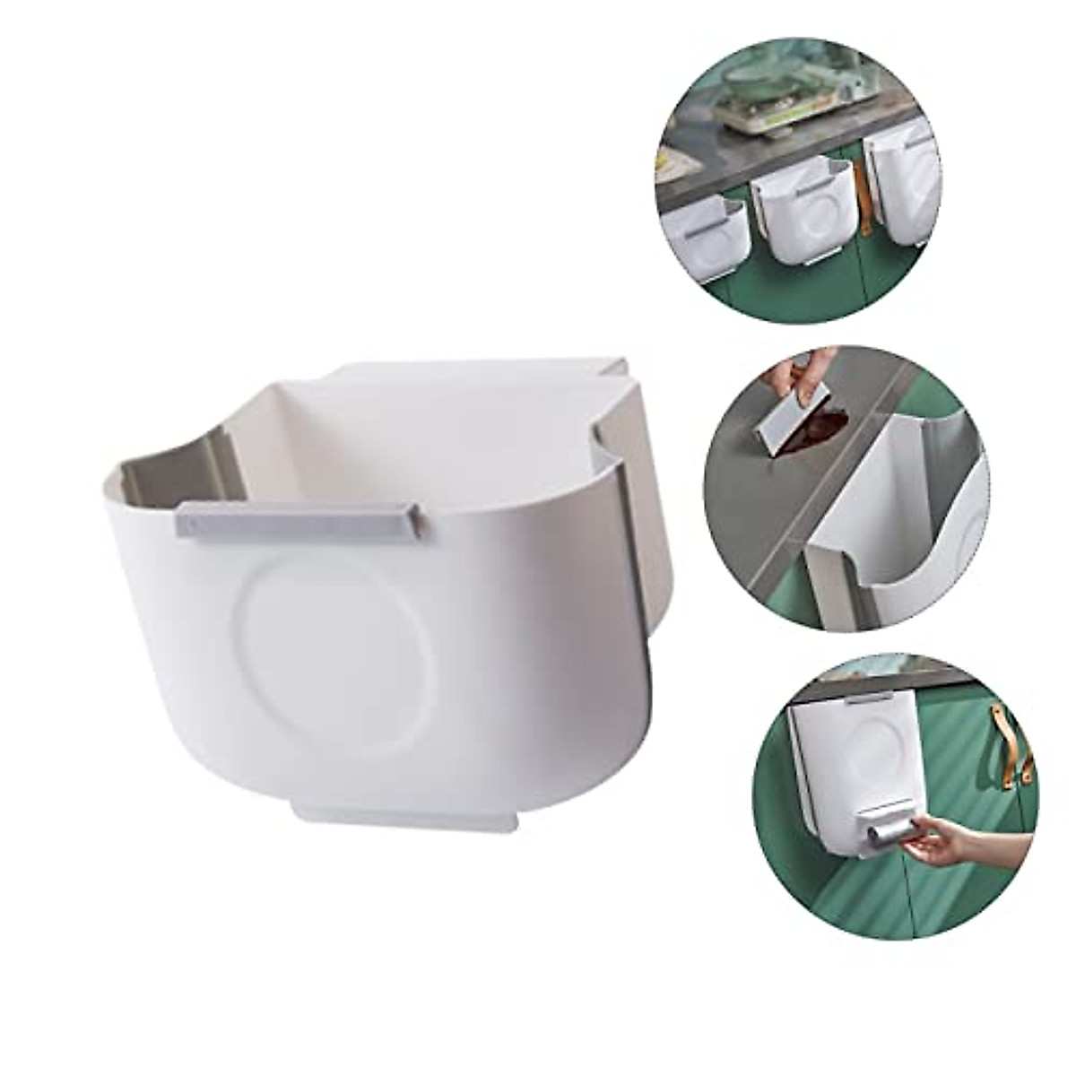 CUBTOL 1pc Under Trash Can Cabinet Bin Compost Storage Garbage Cupboard Home Bedroom Folding Mini Practical Door Waste Bins Container Hanging Mounted Foldable Office Over Sink L