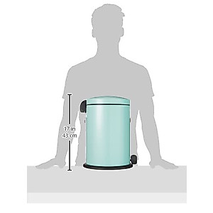 WESCO 116212-51 Pedal Trash Can, Mint, Size: Diameter 11.8 x Height 16.7 inches (30 x 42.5 cm), Pedal Bin 3.8 gal (13 L)