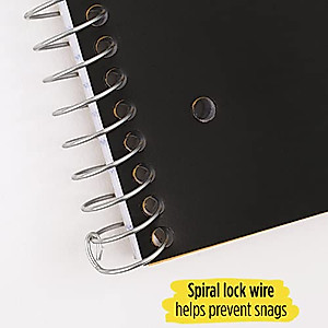 Five Star Spiral Notebook, 3-Subject, Wide Ruled Paper, 10-1/2" x 8", 150 Sheets, Black (73094)