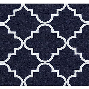 Mohawk Home Soho Fancy Trellis Geometric Lattice Printed Area Rug, 2 ft 6 in x 3 ft 10 in, Navy
