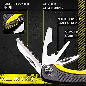 Mini Multitool Knife 12 in 1 - Small Pocket Multi Tool with Knife and Pliers - Best Small Utility Multi Purpose All in One Tools for Men Women - Best Gear Accessory for EDC Work Camping Hiking 2229