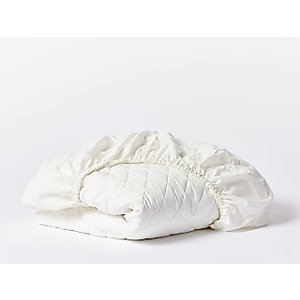 Coyuchi Organic Cotton Mattress Pad, King, Soft Cotton Mattress Cover, White