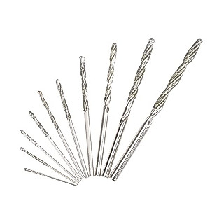 uxcell 0.8mm - 4.0mm Diamond Twist Drill Bit Set High Speed Steel for Glass Seashells Stone Tiles Set of 10pcs