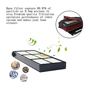 Amyehouse Extractor Roller Side Brushes & Hepa Filters Replenishment Kit Compatible with iRobot Roomba 800 900 Series 805 860 861 870 871 880 890 891 960 980 981 985 Vacuum Replacement Parts