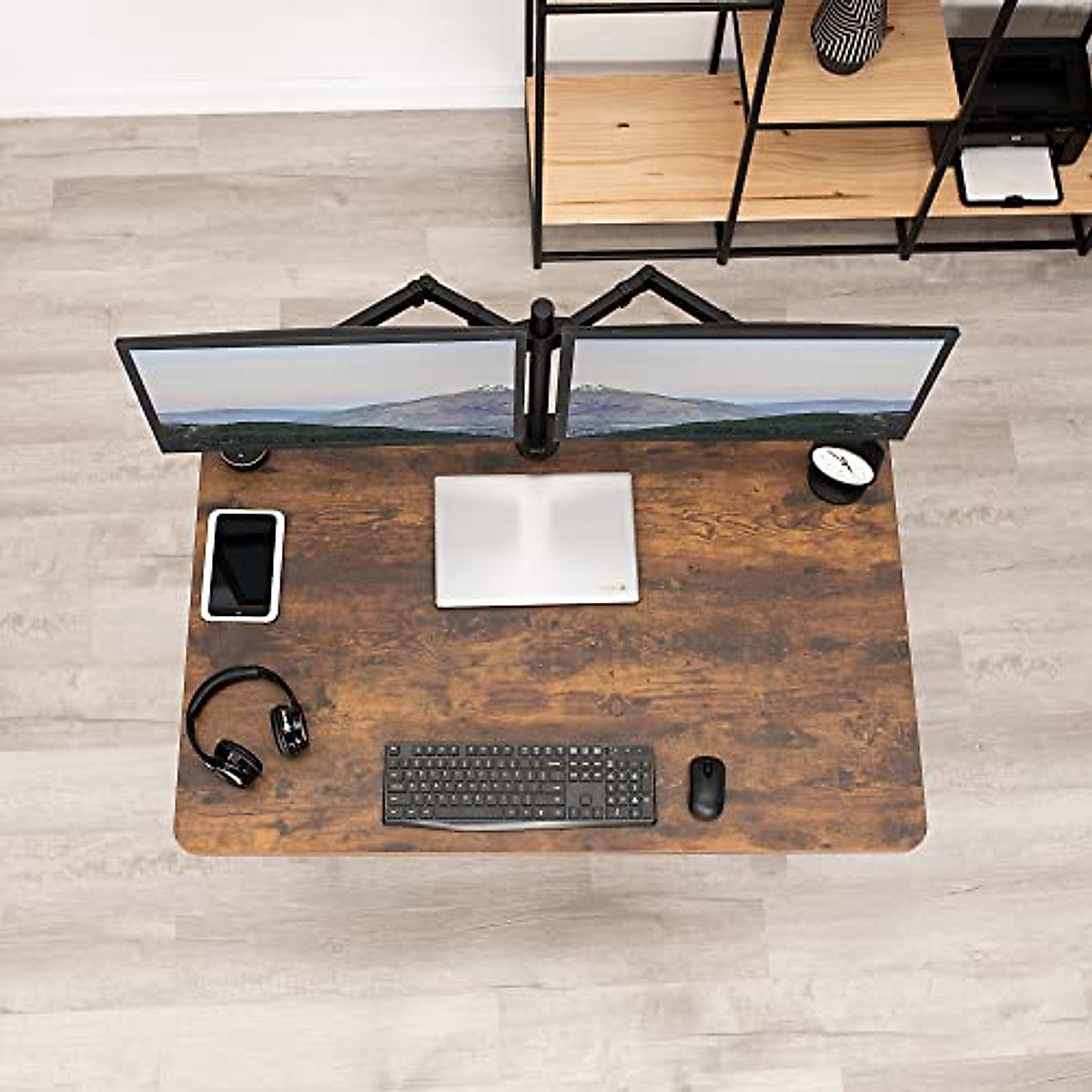 VIVO Universal 48 x 30 inch Solid One-Piece Table Top for Standard and Sit to Stand Height Adjustable Home and Office Desk Frames, Rustic Vintage Brown, DESK-TOP48-30N