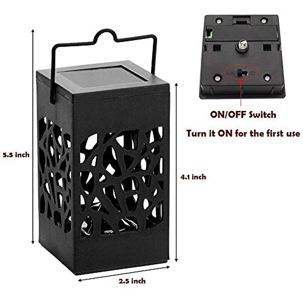 Twinkle Star 8 Pack Outdoor Solar Lanterns Hanging Solar Lights with Handle, Christmas Garden Tree Yard Patio Holiday Decorations