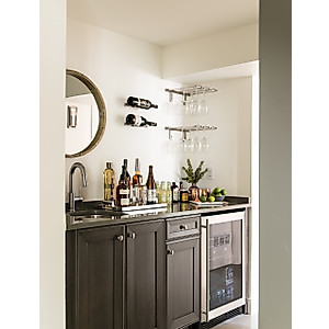 VintageView Wall Series-Stemware Wall Mounted Wine Glass Rack (Chrome Plated) Stylish Modern Wine Storage with Label Forward Design