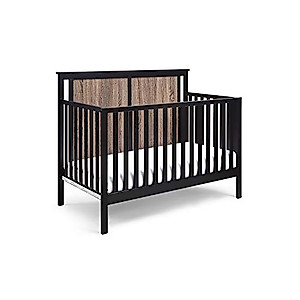 Suite Bebe Connelly 4 in 1 Convertible Crib in Black with Vintage Walnut