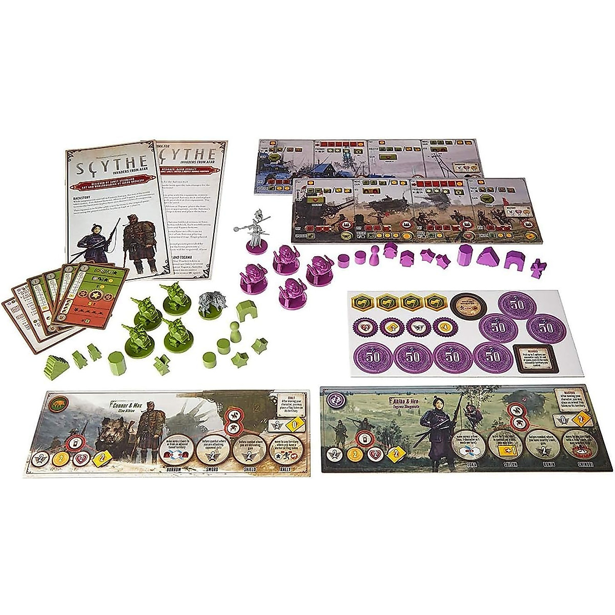 Stonemaier Games: Scythe: Invaders from Afar Expansion | Add 2 New Factions to Scythe (Base Game) | Increase Scythe Player Count to 7 | 1-7 Players, 140 Mins, Ages 14+