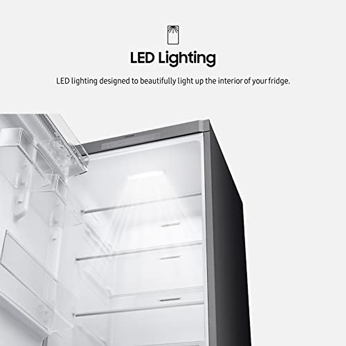 SAMSUNG 12.0 Cu Ft BESPOKE Compact Refrigerator w/ Bottom Freezer, Flexible Slim Design for Small Spaces, Even Cooling, Reversible Door, LED Lighting, Energy Star Certified, RB12A300631/AA, Gray Glass