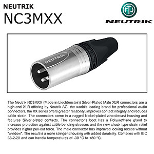 WORLDS BEST CABLES 2 Units - 15 Foot - Balanced Microphone Cable Custom Made Using Mogami 2549 (Black) Wire and Neutrik NC3MXX & NC3FXX Silver XLR Plugs
