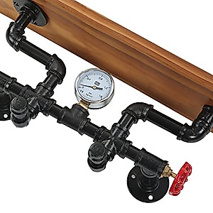 Omabeta Floating Shelves, Malleable Cast Iron 2 Tiers Pipe Shelves Industrial Style Good Bearing Capacity for Kitchen