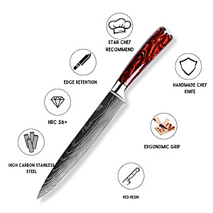 SHOKUNIN USA Ultra Sharp Premium 8-inch Stainless Steel Carving Knife - Ergonomic Design - Best for Slicing Roasts, Meats, Fruits and Vegetables - Multipurpose Knife - (8" Carving Knife)