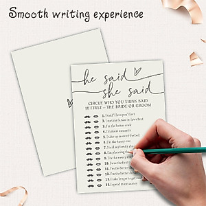 30 Pcs He Said She Said Game Cards For Wedding Party, Minimalism Bridal Shower, Mr & Mrs, Newlyweds, Engagement Party Favor & Supplies(Ivory) -B05