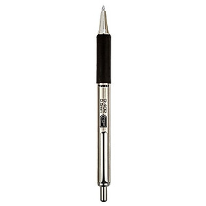 Zebra Pen G-402 Retractable Gel Pen, Stainless Steel Barrel, Fine Point, 0.5mm, Black Ink, 1-Pack