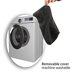 iwantit® Car Neck Pillows with Memory Foam,Automotive Seat Cushions of Headrests for Relieving Neck Stiffness &Supporting with Adjustable Straps and Comfy Outer Cover(Black,1Package, Large Size)