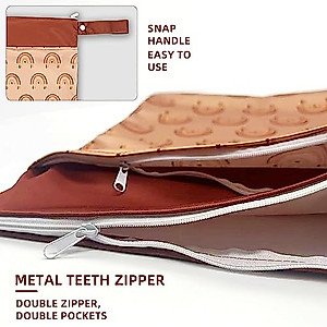 Wet Dry Bags for Baby Cloth Diapers, Waterproof Reusable Wet Dry Bag for Swimsuit and Towels, Travel, Stroller, Diapers, Toiletries, Gym Yoga Clothes Zippered Pockets & Handle Wet Bag (3 Pack)