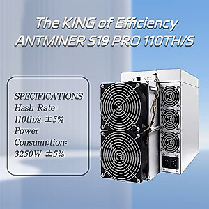 Antminer S19pro 110TH/S Bitcoin Miner S19 Pro 110TH/S BTC Miner Include PSU Power Supply - New