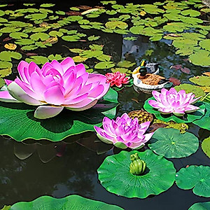 Hemoton Pond Plants Lilly Pads Resin Water Plant 3Pcs Artificial Floating Foam Leaves, Artificial Foliage Pond Decor (11inch/ 28cm) Floating Aquarium Plants Flower Plants Decor