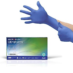 Microflex UF524L Ultraform Powder Free Nitrile Glove Size Large Box of 300
