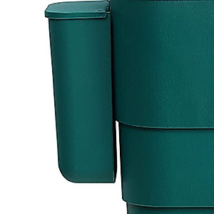 Hanging Trash Can with Lid, Kitchen Trash Can Plastic Wall Mounted Folding Waste Bin Garbage Container for Kitchen, Car, Bathroom, (Green Black)