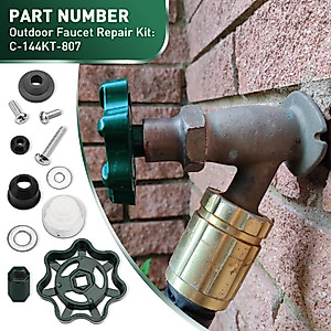 Aulpq C-144KT-807 Outdoor Faucet Repair Kit, for Prier C-144/244 Series Wall Hydrant
