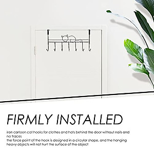Cabilock Organizer Scarf for Glass Free Rack Back with Coat Hook Coats Duty Hanger Decorative Cat Clothing Metal Hooks Black Bathroom Bath Hats Office Key Iron Kitchen Bag Towel Holders