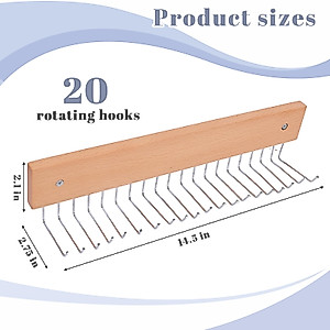 MCPINKY Belt Hanger Wall Mounted, 360°Rotating Tie Rack White Belt Organizer Max 20 Storage for Belt Ties Purse Scarves Tank Top Hats Medals