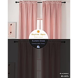 Blush Pink Velvet Curtains 108 inches Super Soft Home Decor Room Darkening Curtains 2 Panels Set, Thermal Insulated Velour Rod Pocket Velvet Drapes for Bedroom and Living Room