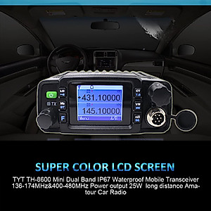 TYT TH-8600 Mini 25 Watt Dual Band Mobile Radio Station IP67 Waterproof Radio VHF UHF Transceiver