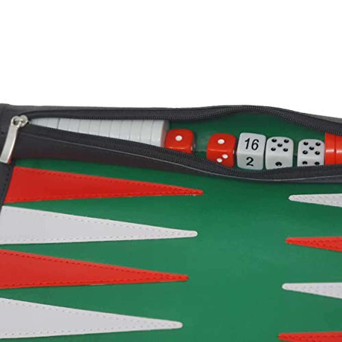 Backgammon Travel Set in Sturdy Leatherette Design - The Classic Board Game in Roll Up Style