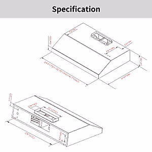 IKTCH 30 Inch Range Hood Under Cabinet, 900 CFM Range Hood with Gesture Sensing, Touch Panel, 4 Fan Speed, Stainless Steel Range Hood with 2 Pcs Baffle Filters, Black-N