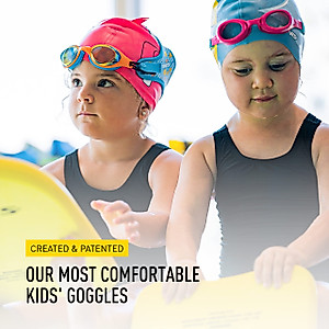 FINIS DragonFly Goggles - Kids Swim Goggles for Ages 4-12 with UV Protection, Buoyant Neoprene Strap, and Durable Lenses - PVC- and Latex-Free - Flamingo