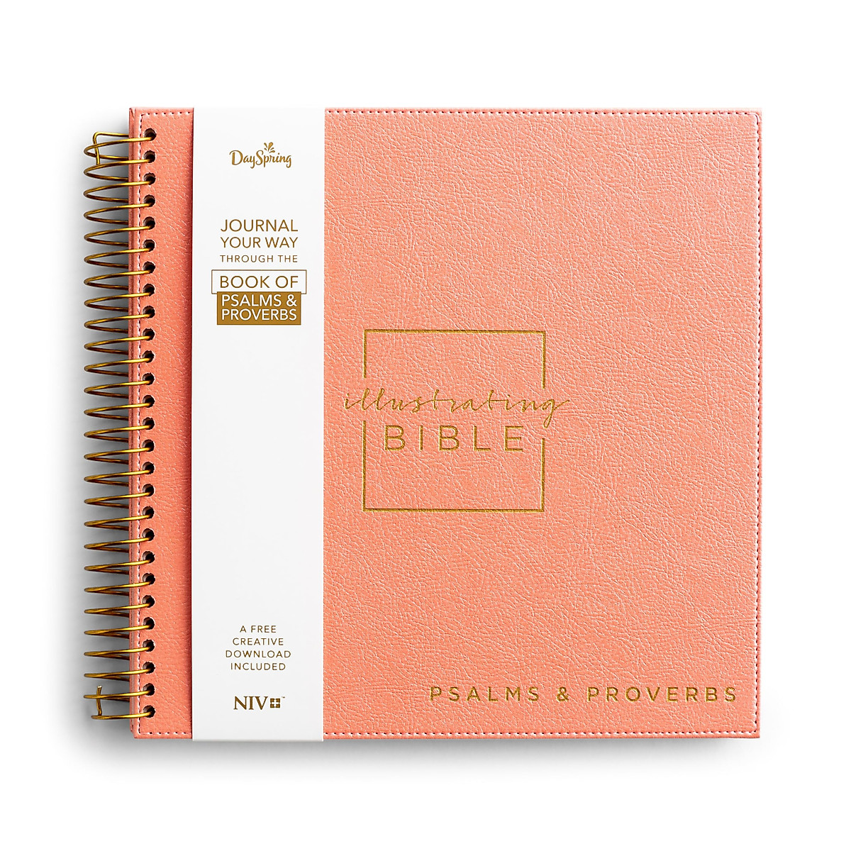 Illustrating Bible NIV: Books of Psalms & Proverbs - Spiral Bound Bible Journal, Coral